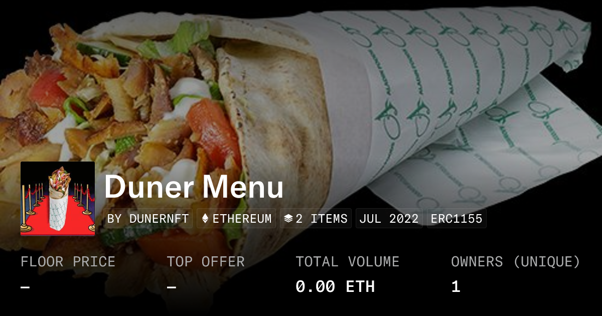 Duner Menu - Collection | OpenSea