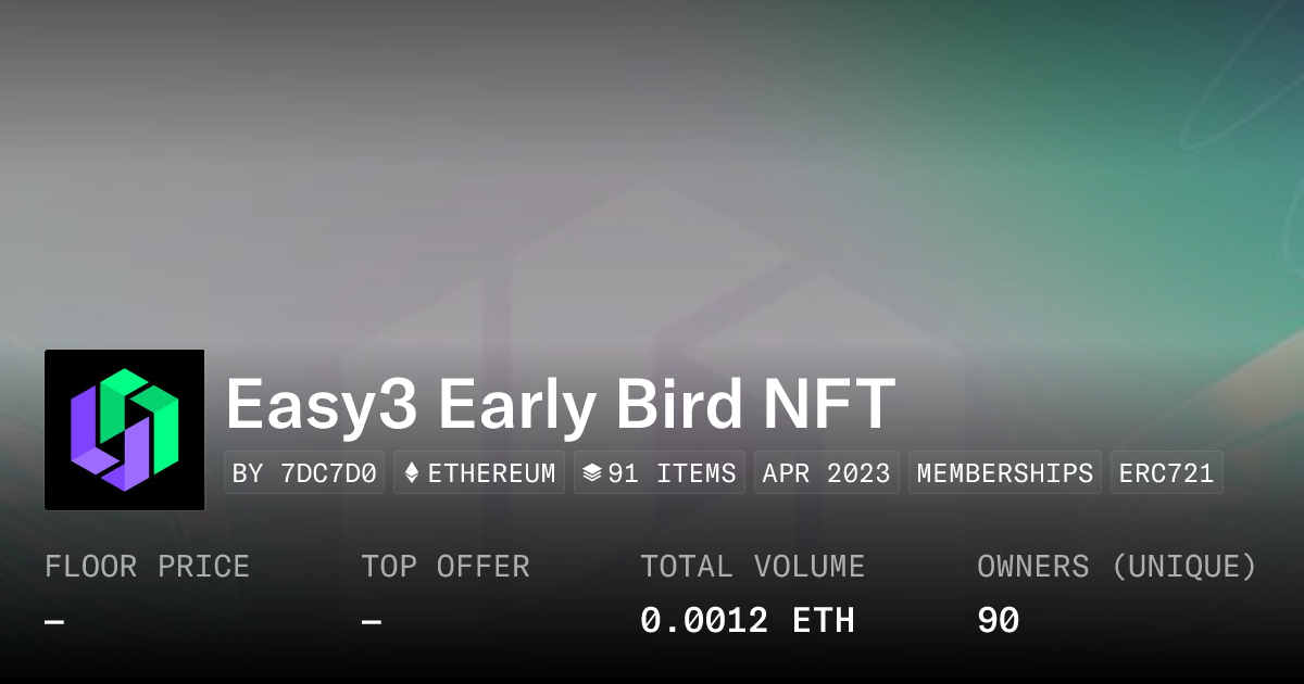Easy3 Early Bird NFT - Collection | OpenSea