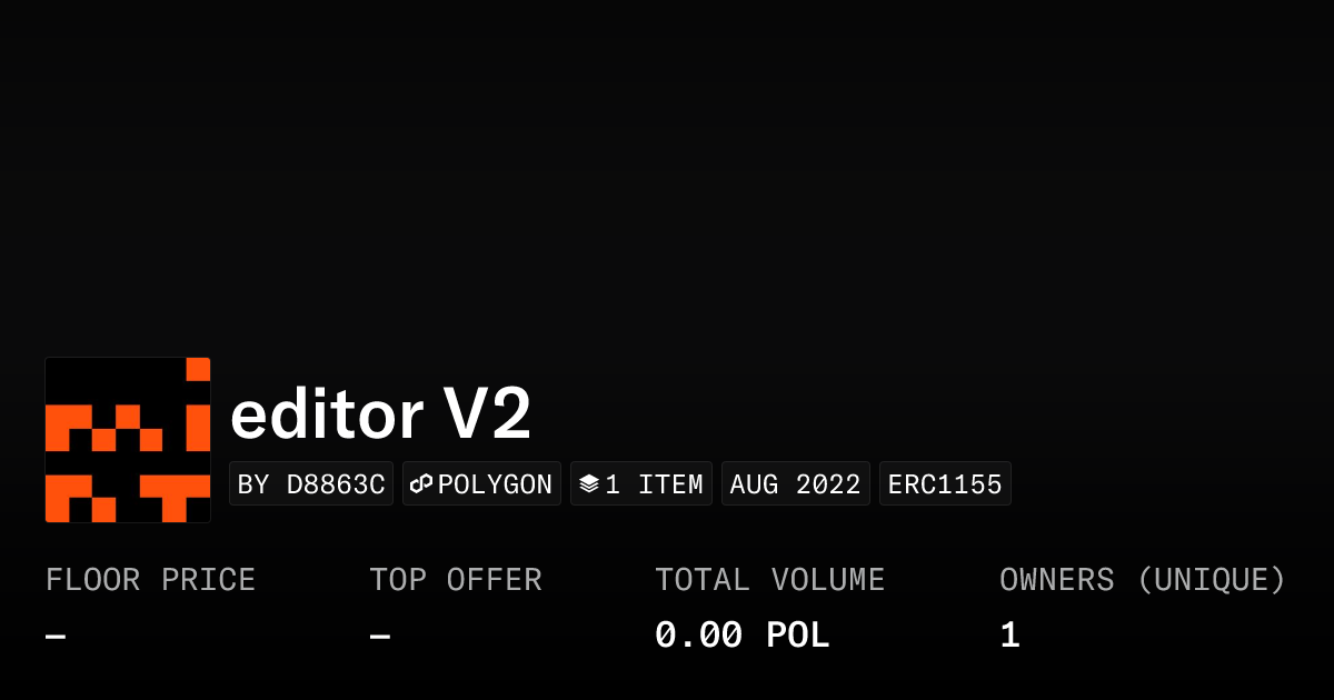 editor V2 - Collection | OpenSea