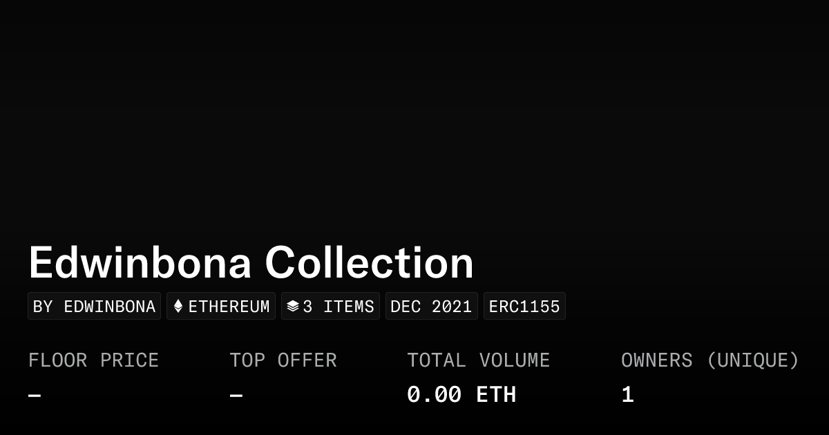 Edwinbona Collection - Collection | OpenSea