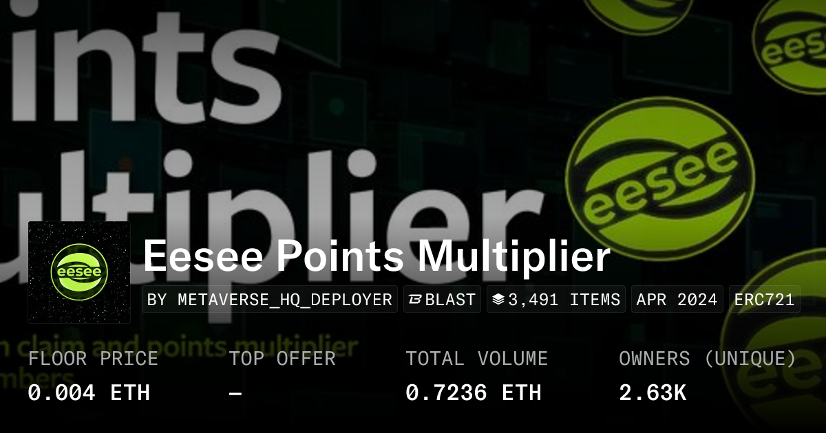 Eesee Points Multiplier 0.0007 ETH - Collection | OpenSea
