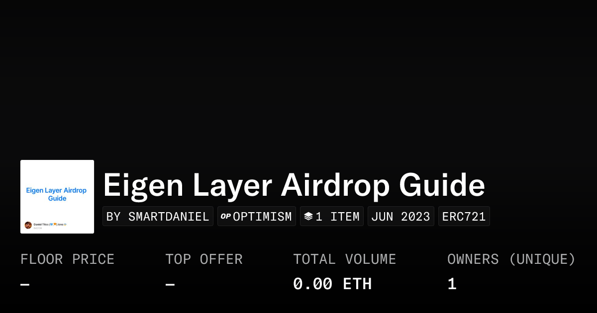 Eigen Layer Airdrop Guide - Collection | OpenSea