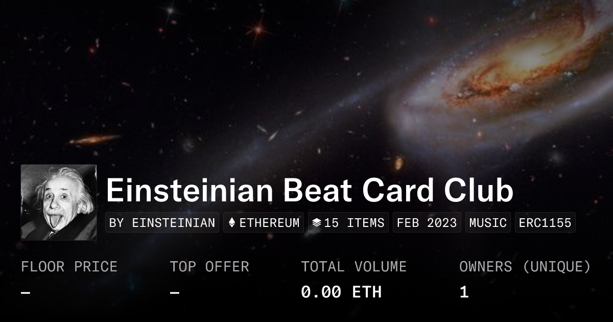 Einsteinian Beat Card Club - Collection | OpenSea