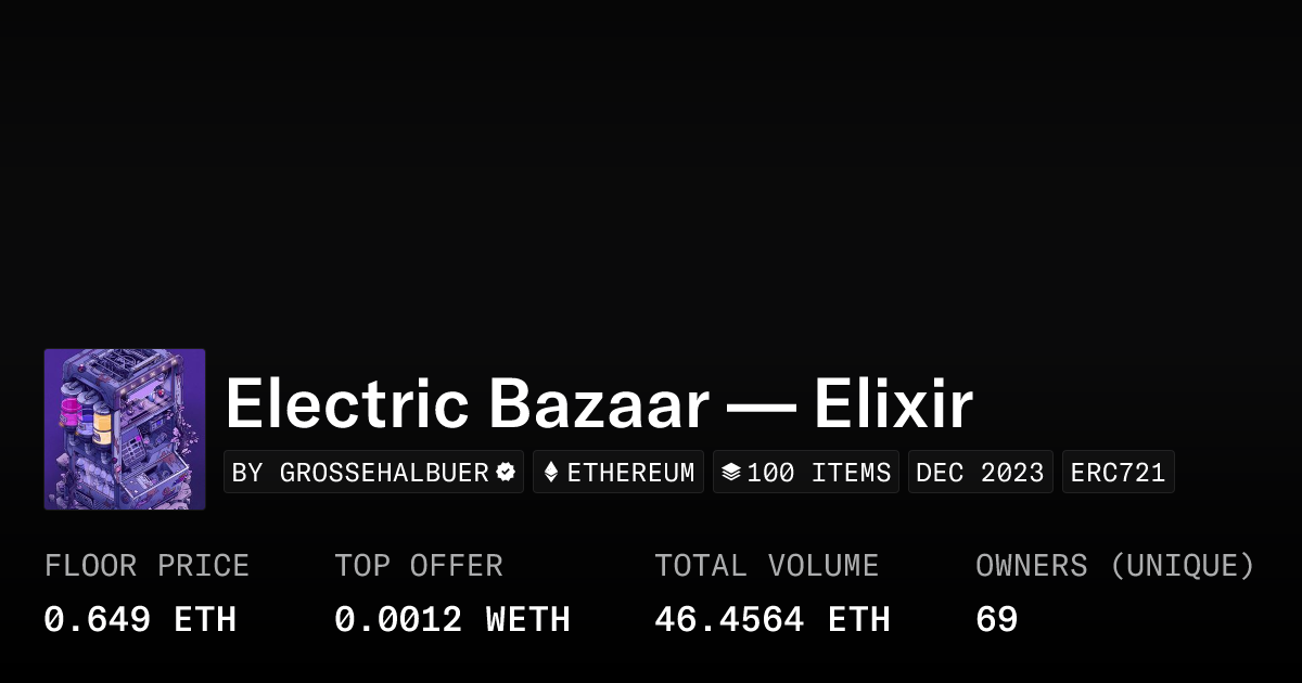 Electric Bazaar — Elixir - Collection | OpenSea