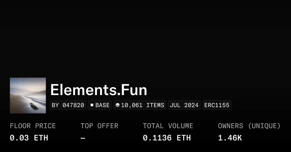 Elements.Fun - Collection | OpenSea