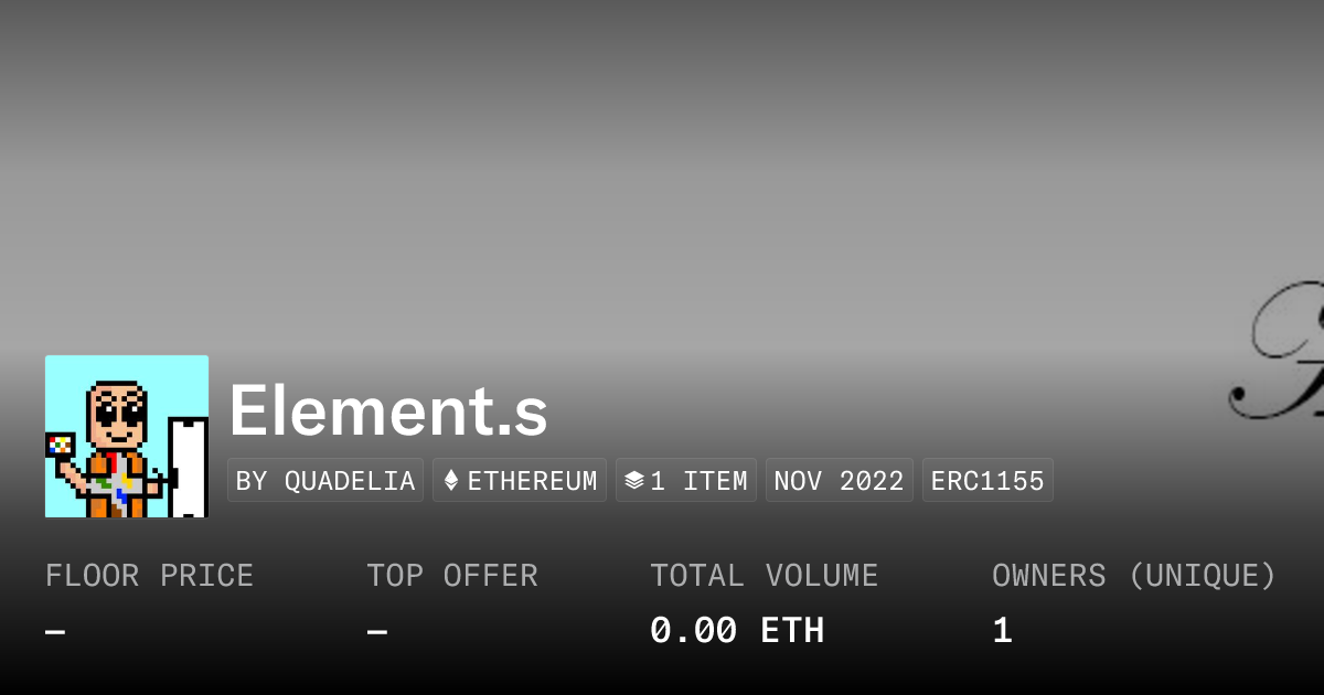 Element.s - Collection | OpenSea