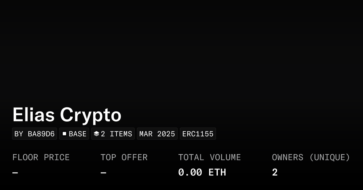 Elias Crypto - Collection | OpenSea