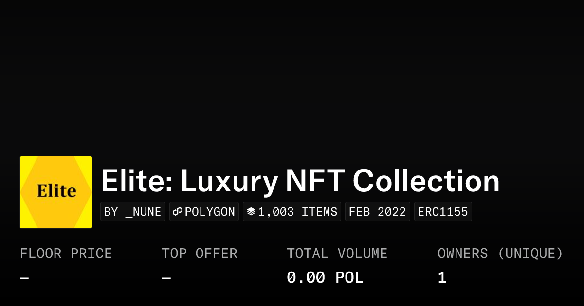 Elite: Luxury NFT Collection - Collection | OpenSea