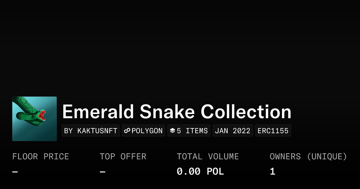 Emerald Snake Collection - Collection | OpenSea
