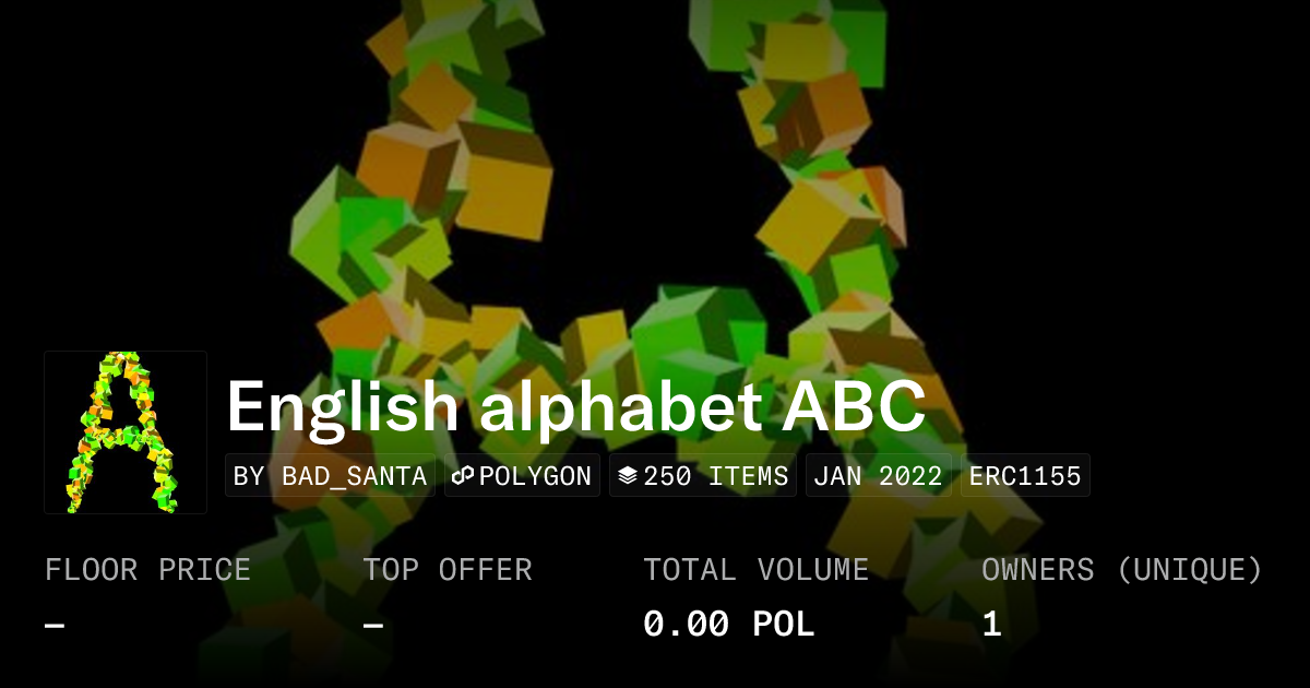 English alphabet ABC - Collection | OpenSea