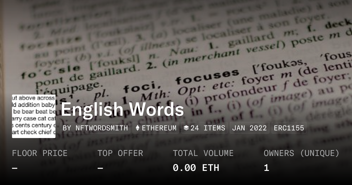 English Words - Collection | OpenSea
