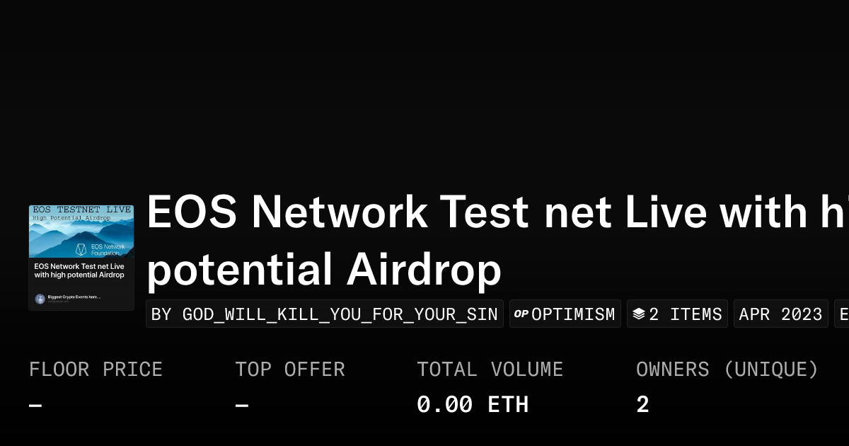 EOS Network Test net Live with high potential Airdrop - Collection ...