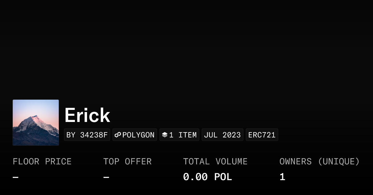 Erick - Collection | OpenSea