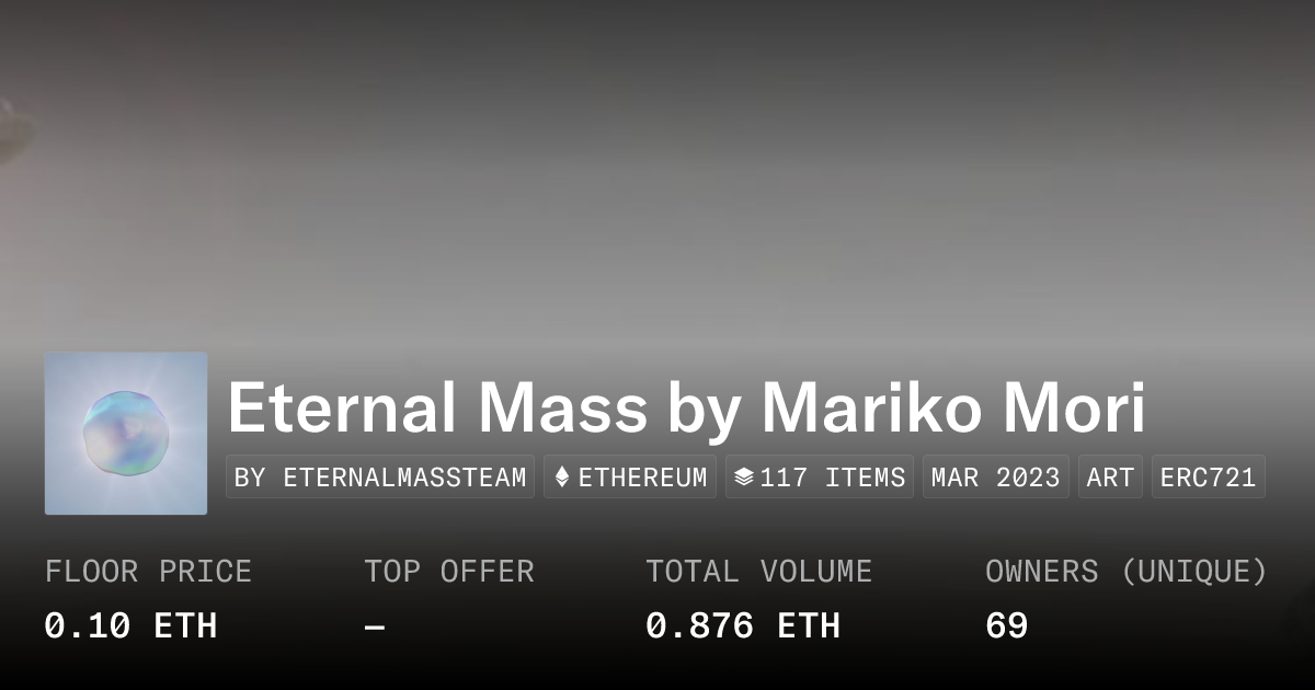 Eternal Mass by Mariko Mori - Collection | OpenSea