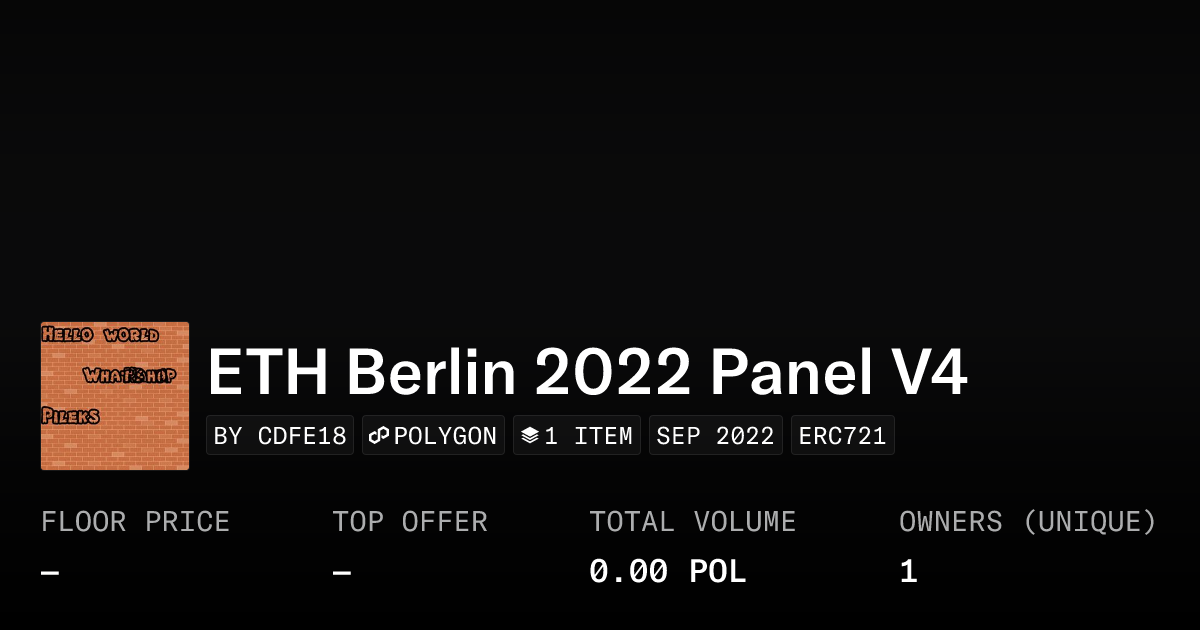 ETH Berlin 2022 Panel V4 - Collection | OpenSea