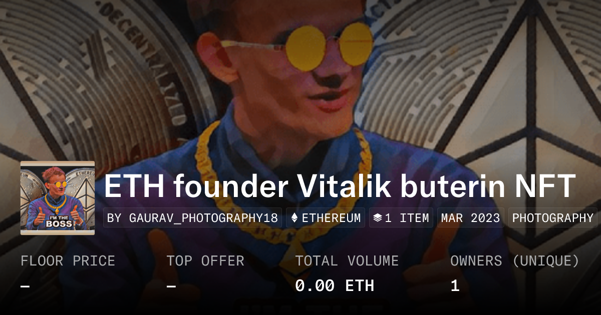 ETH founder Vitalik buterin NFT - Collection | OpenSea