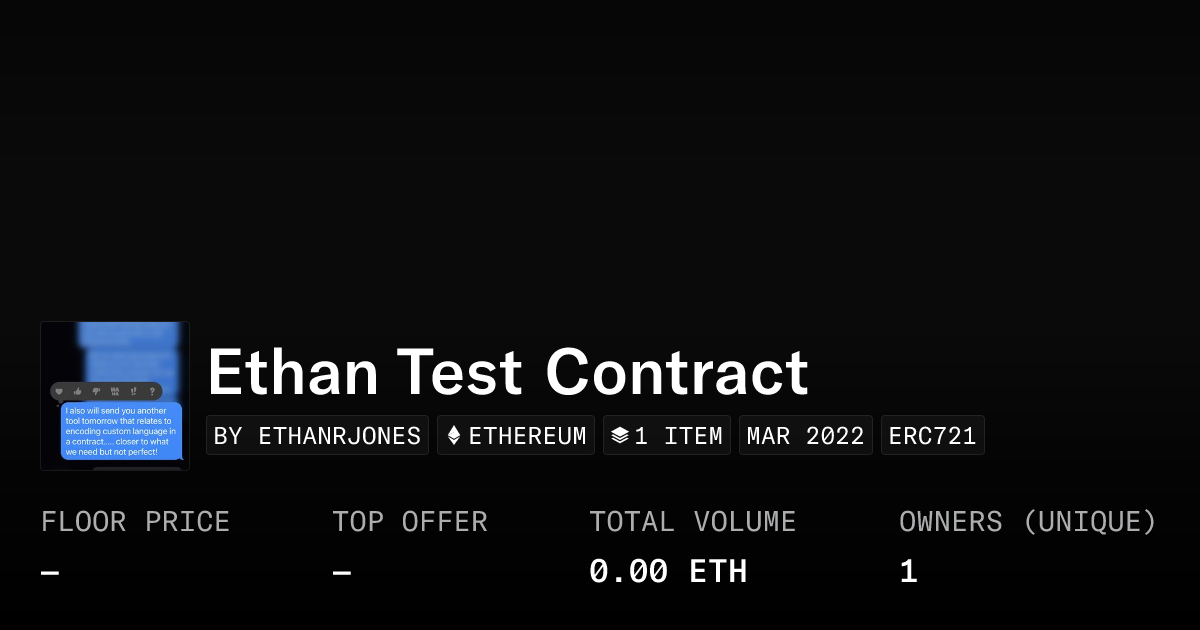 Ethan Test Contract - Collection | OpenSea