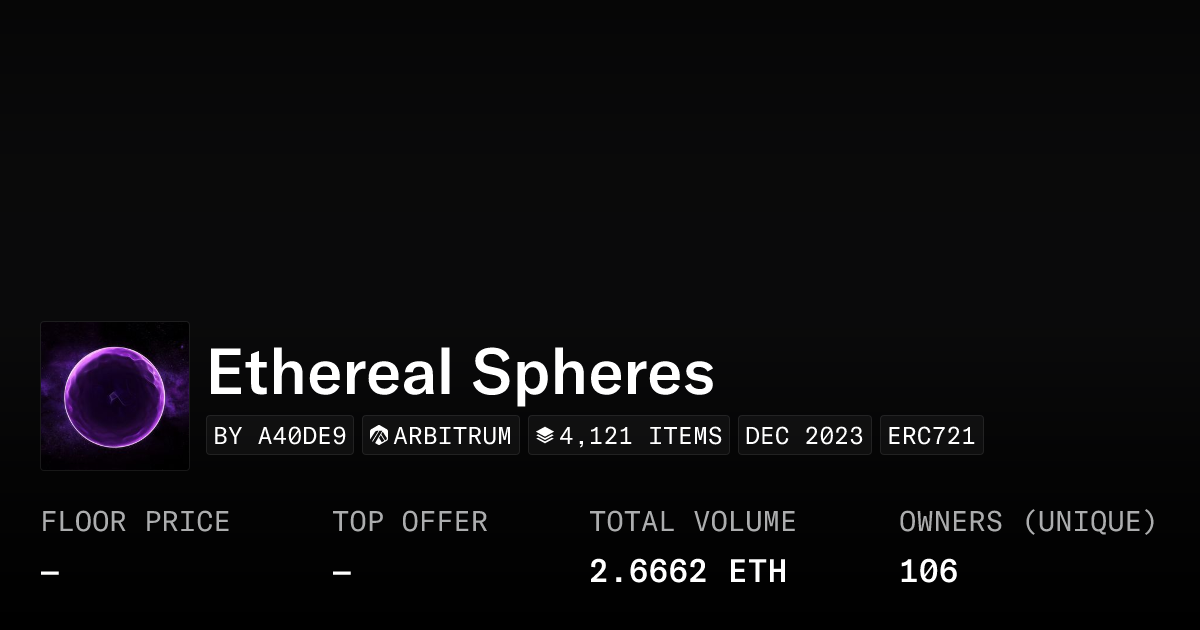 Ethereal Spheres - Collection | OpenSea