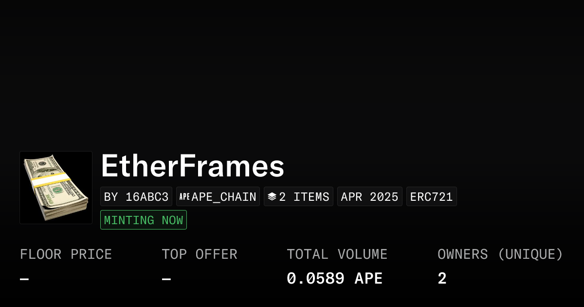 EtherFrames - Collection | OpenSea