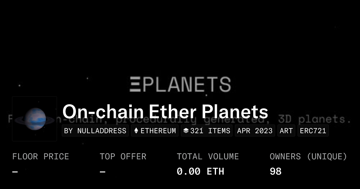 On-chain Ether Planets - Collection | OpenSea