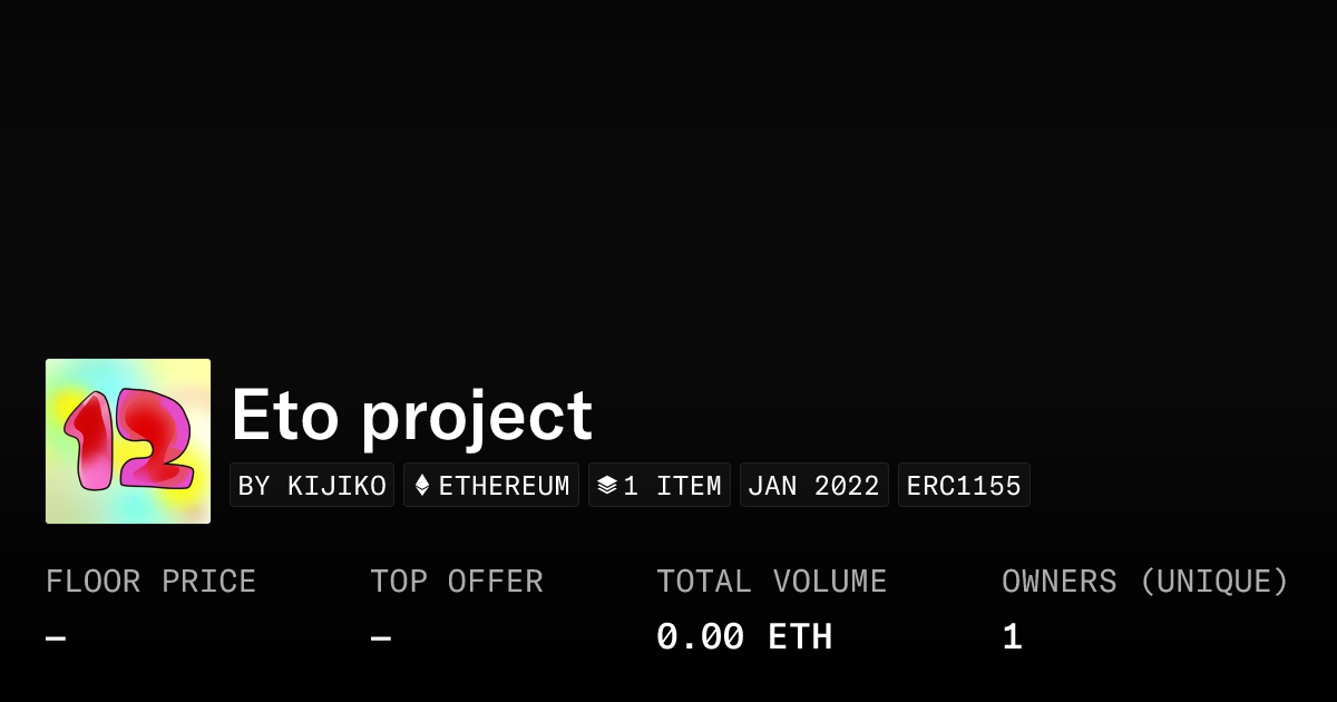 Eto project - Collection | OpenSea