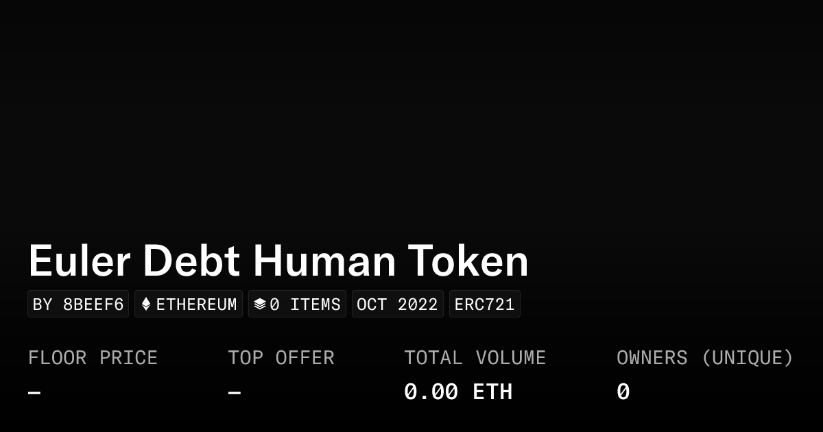 Euler Debt Human Token - Collection | OpenSea