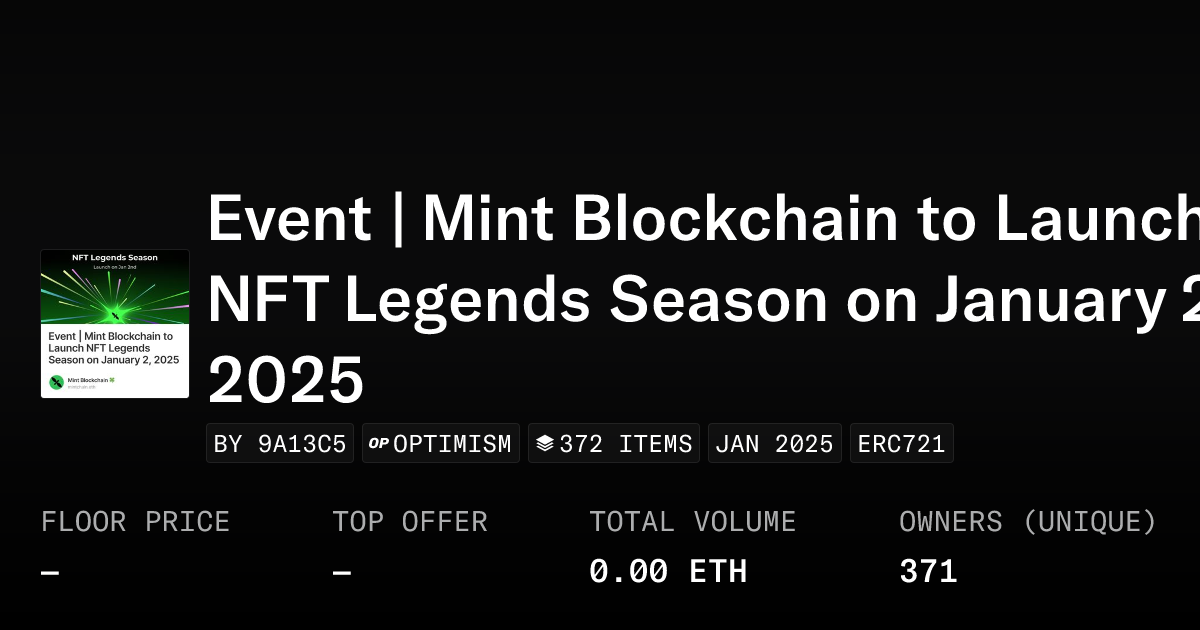 Event | Mint Blockchain to Launch NFT Legends Season on January 2, 2025 ...