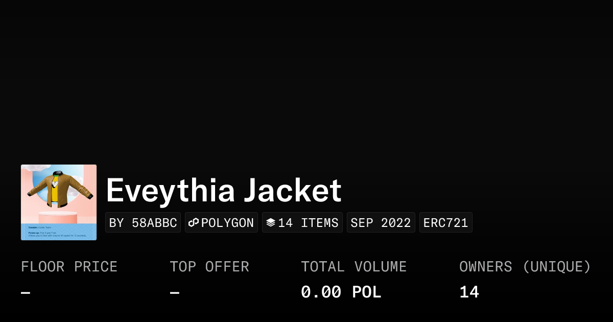 Eveythia Jacket - Collection | OpenSea
