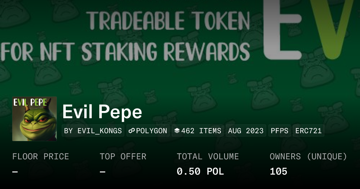 Evil Pepe - Collection | OpenSea