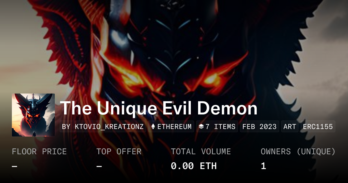 The Unique Evil Demon - Collection | OpenSea