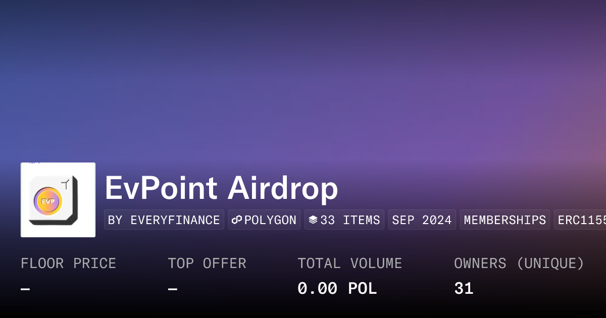 EvPoint Airdrop - Collection | OpenSea
