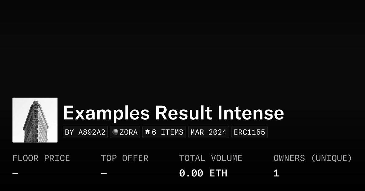 Examples Result Intense - Collection | OpenSea