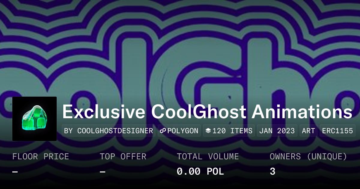 Exclusive CoolGhost Animations - Collection | OpenSea