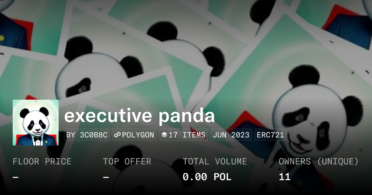 executive panda - Collection | OpenSea