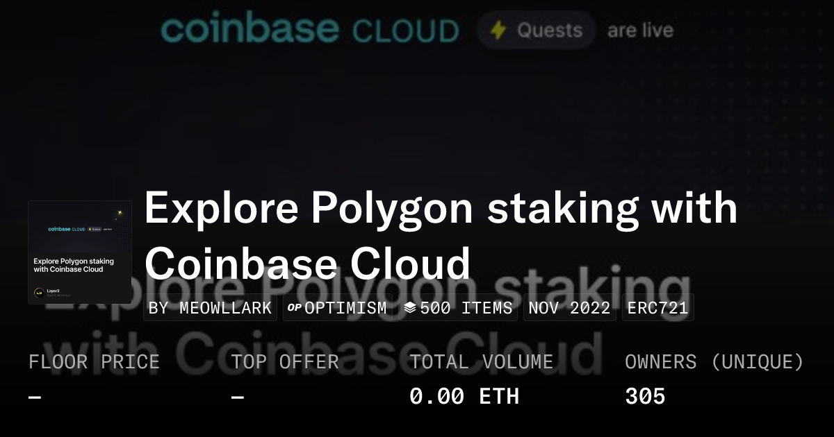 Explore Polygon staking with Coinbase Cloud - Collection | OpenSea