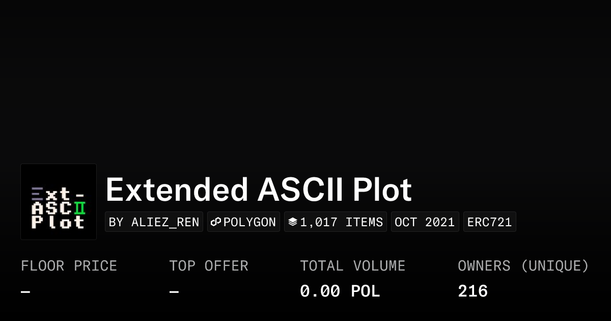Extended ASCII Plot - Collection | OpenSea