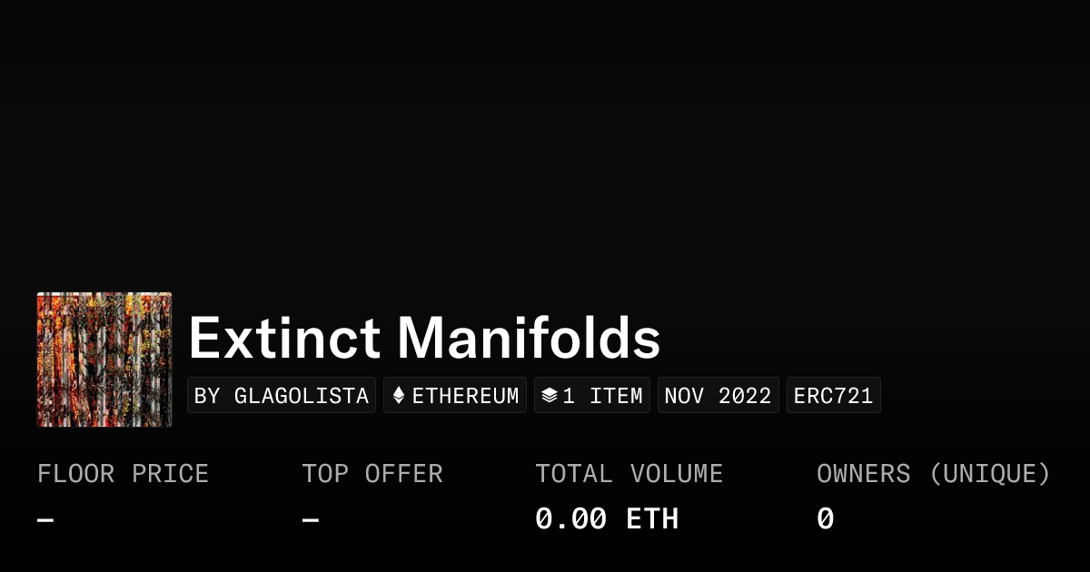 Extinct Manifolds - Collection | OpenSea