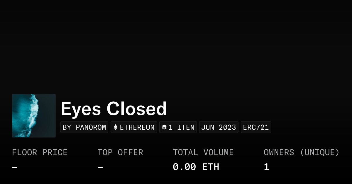 Eyes Closed - Collection | OpenSea