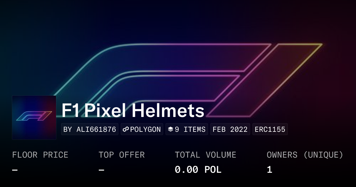 F1 Pixel Helmets - Collection | OpenSea