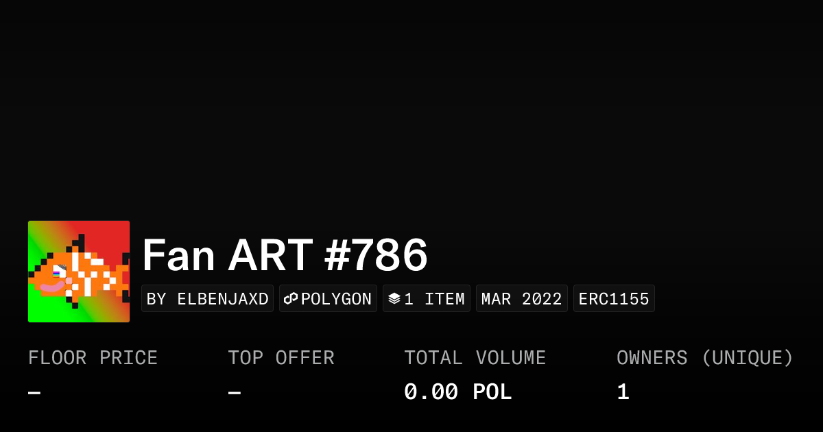 Fan ART #786 - Collection | OpenSea