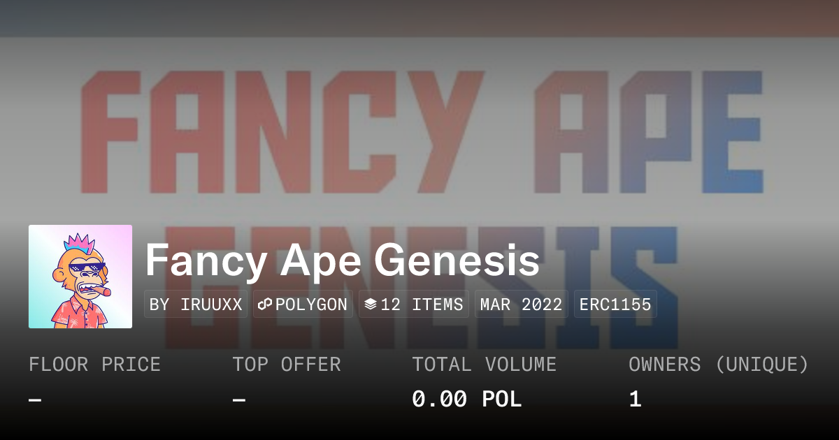 Fancy Ape Genesis - Collection | OpenSea