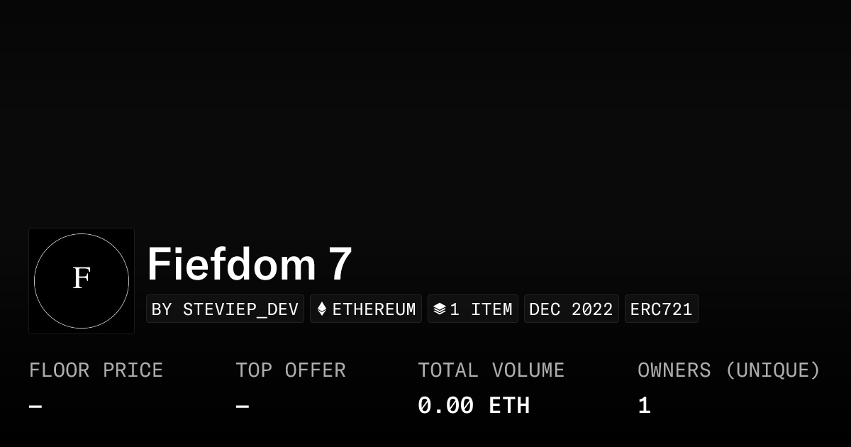 Fiefdom 7 - Collection | OpenSea