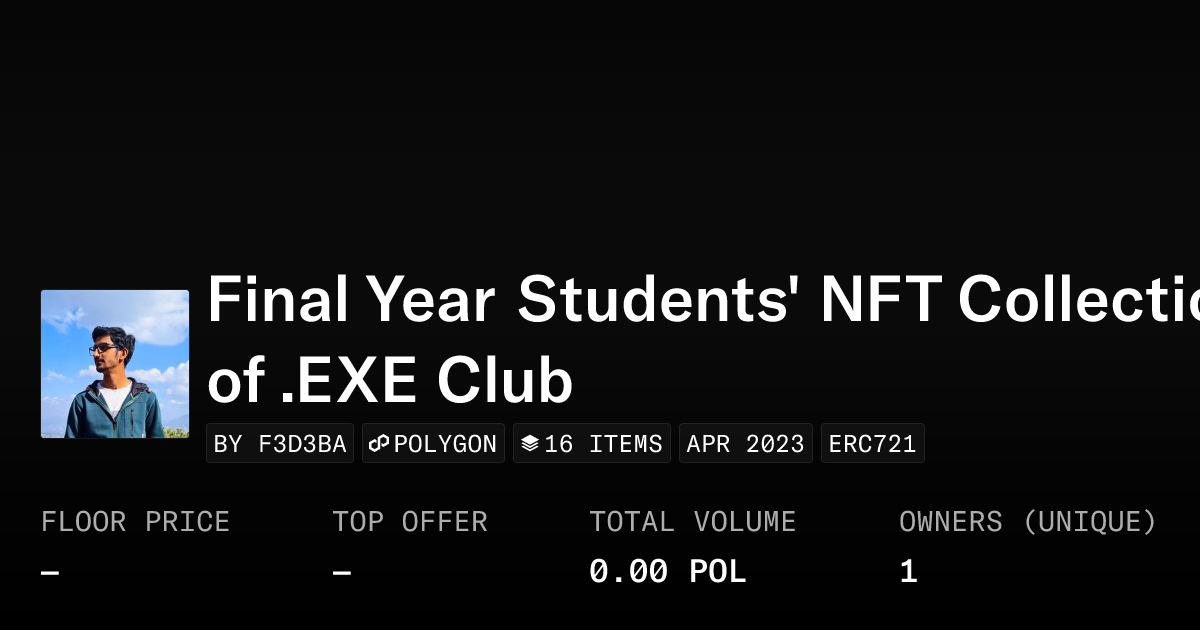 Final Year Students' NFT Collection of .EXE Club - Collection | OpenSea