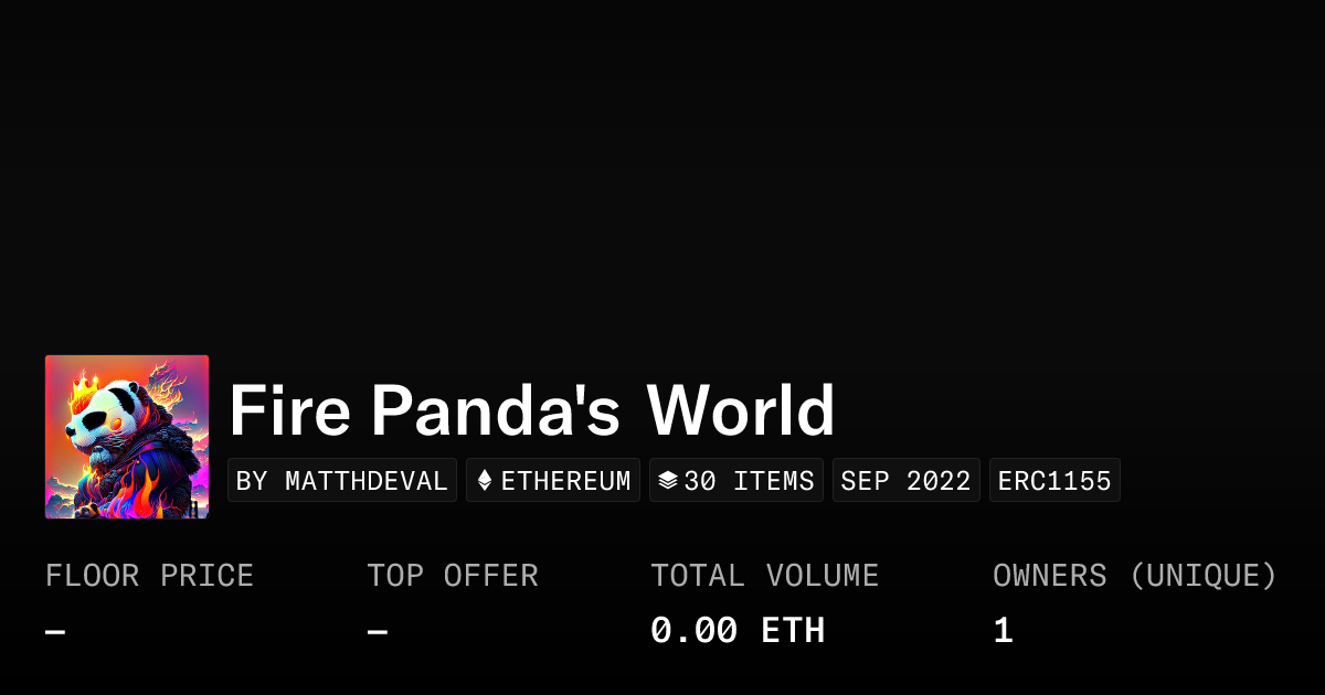 Fire Panda's World - Collection | OpenSea