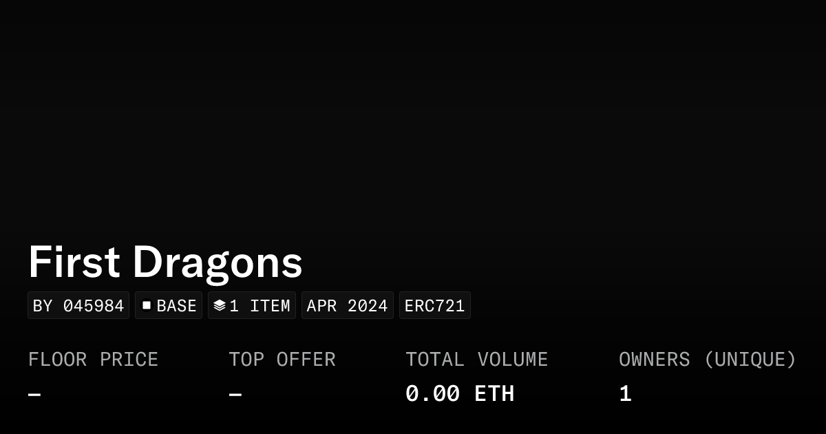 First Dragons - Collection | OpenSea