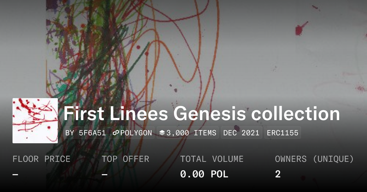 First Linees Genesis collection - Collection | OpenSea