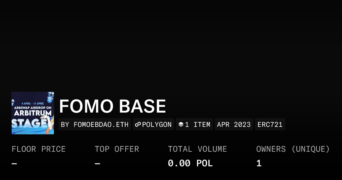 FOMO BASE - Collection | OpenSea