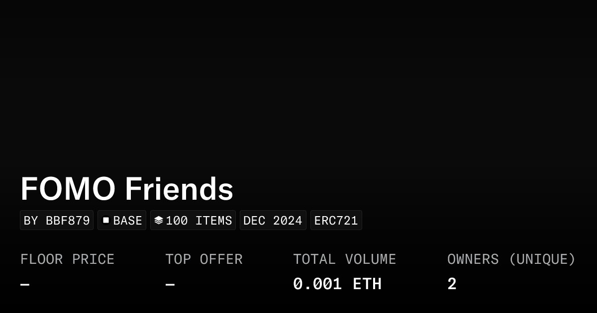 FOMO Friends - Collection | OpenSea