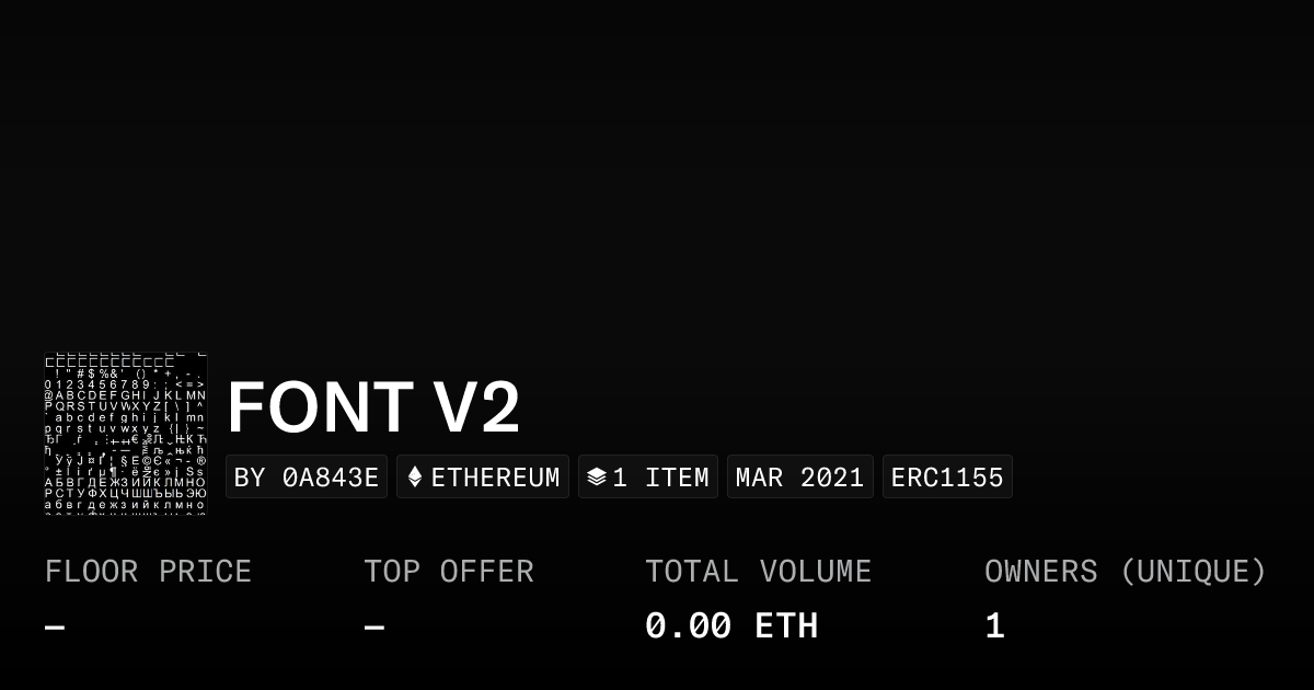 FONT V2 - Collection | OpenSea