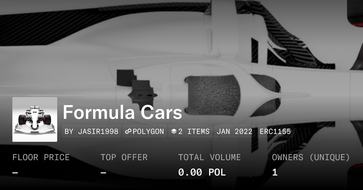Formula Cars - Collection | OpenSea